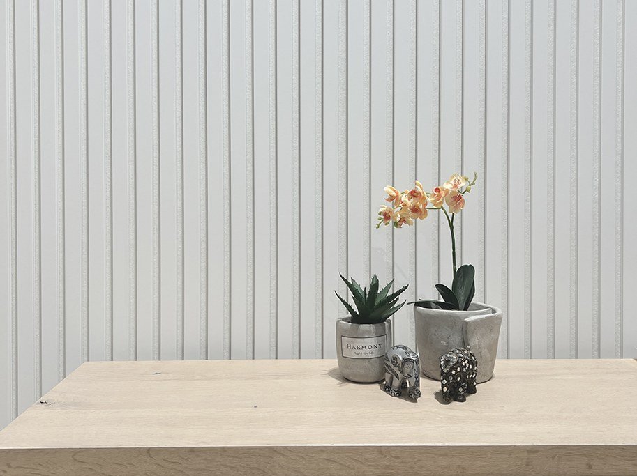 Akustikkpanel - Hvit m. hvit bakgrunn - Se akustikkpanelet